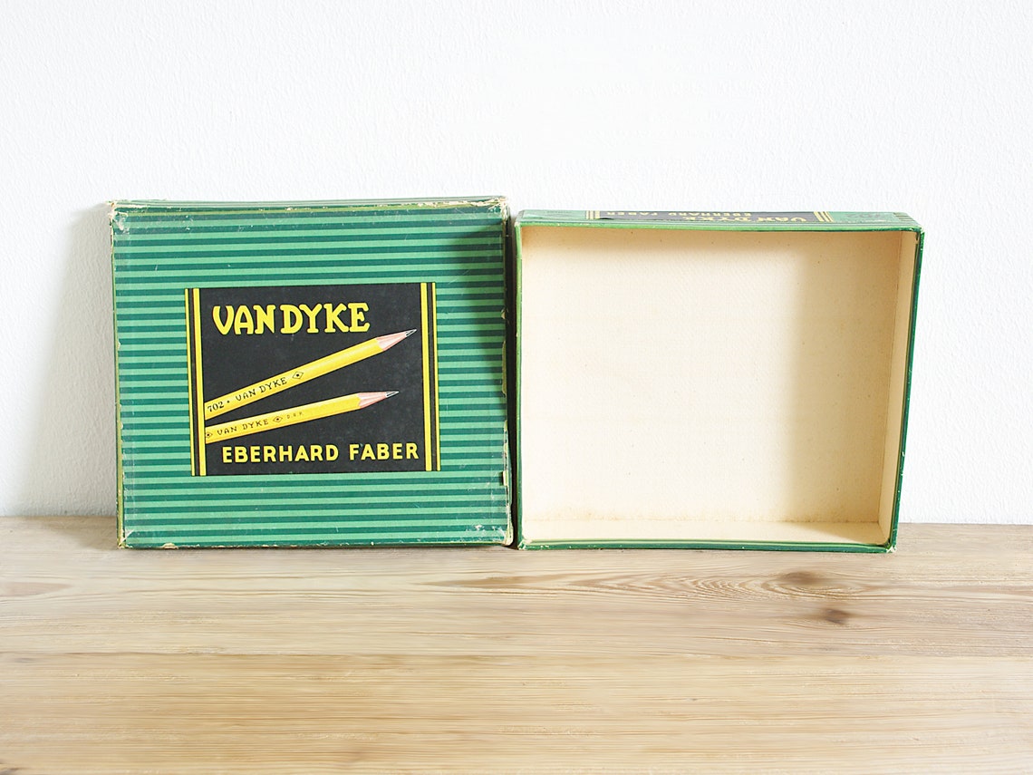 Vintage Rare Cardboard Box for Pencils by Eberhard Faber Van Dyke ...