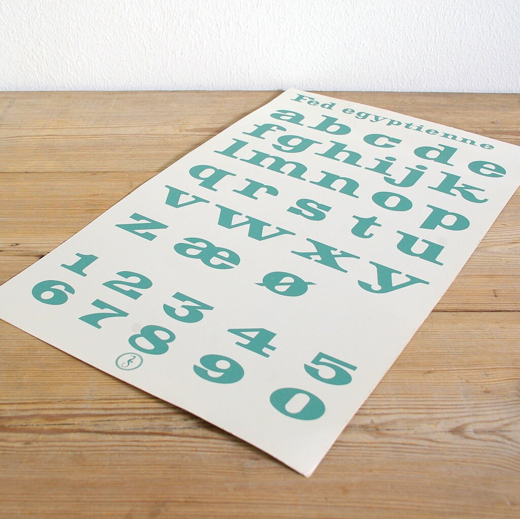 Vintage Original Chart or Poster With Alphabet and Numbers in - Etsy
