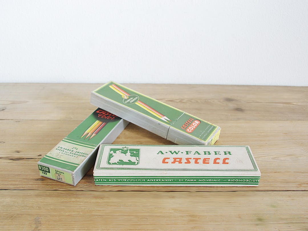 Vintage Lot of Faber Castell Pencil Boxes, Cardboard Pen Case, Office ...
