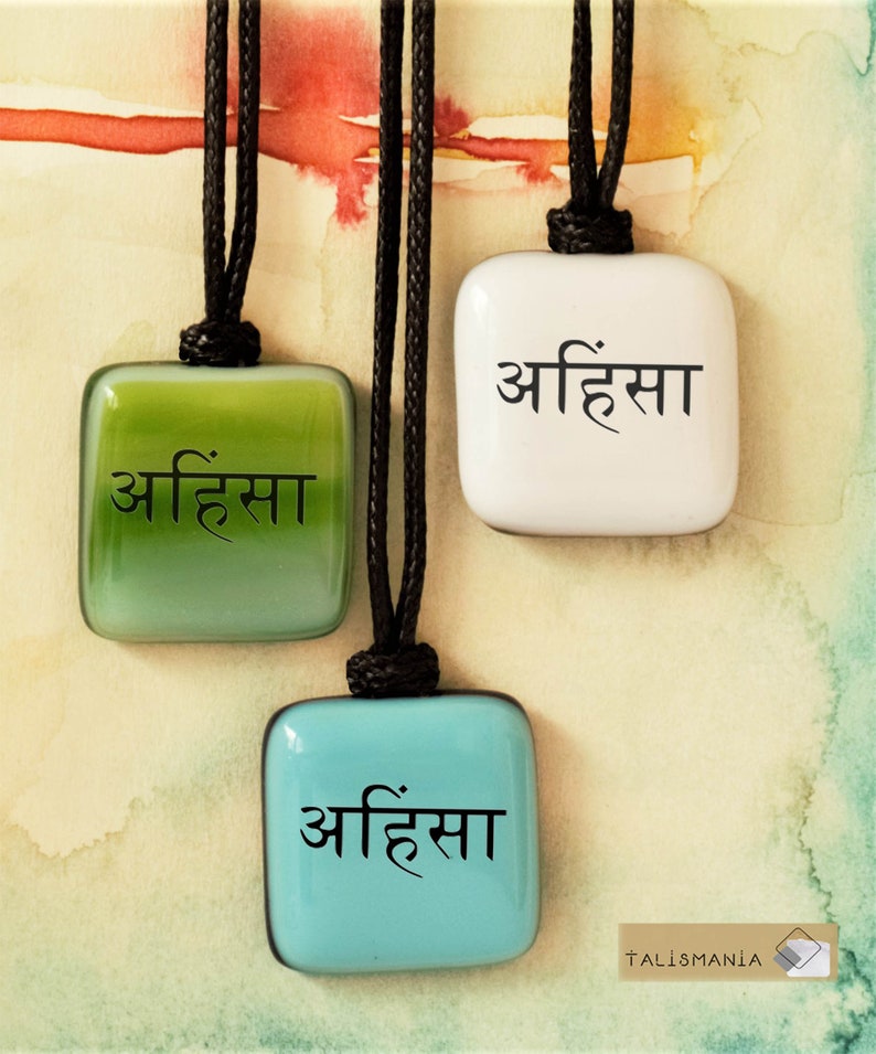 Ahimsa in Sanskrit. Ahimsa Tibetan Necklace in Sanskrit. - Etsy
