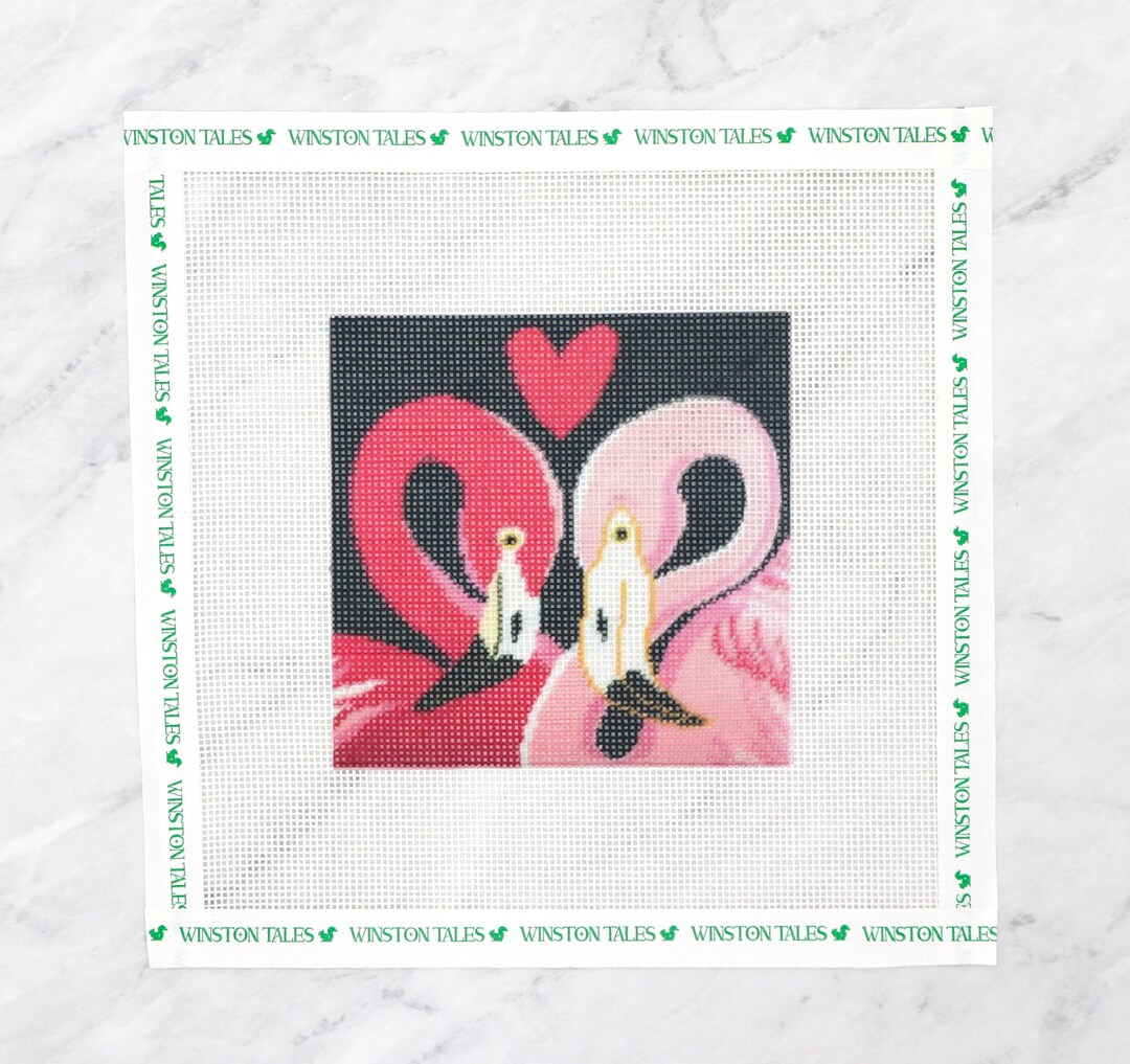 Flamingo Hand Painted Needlepoint Canvas - Etsy
