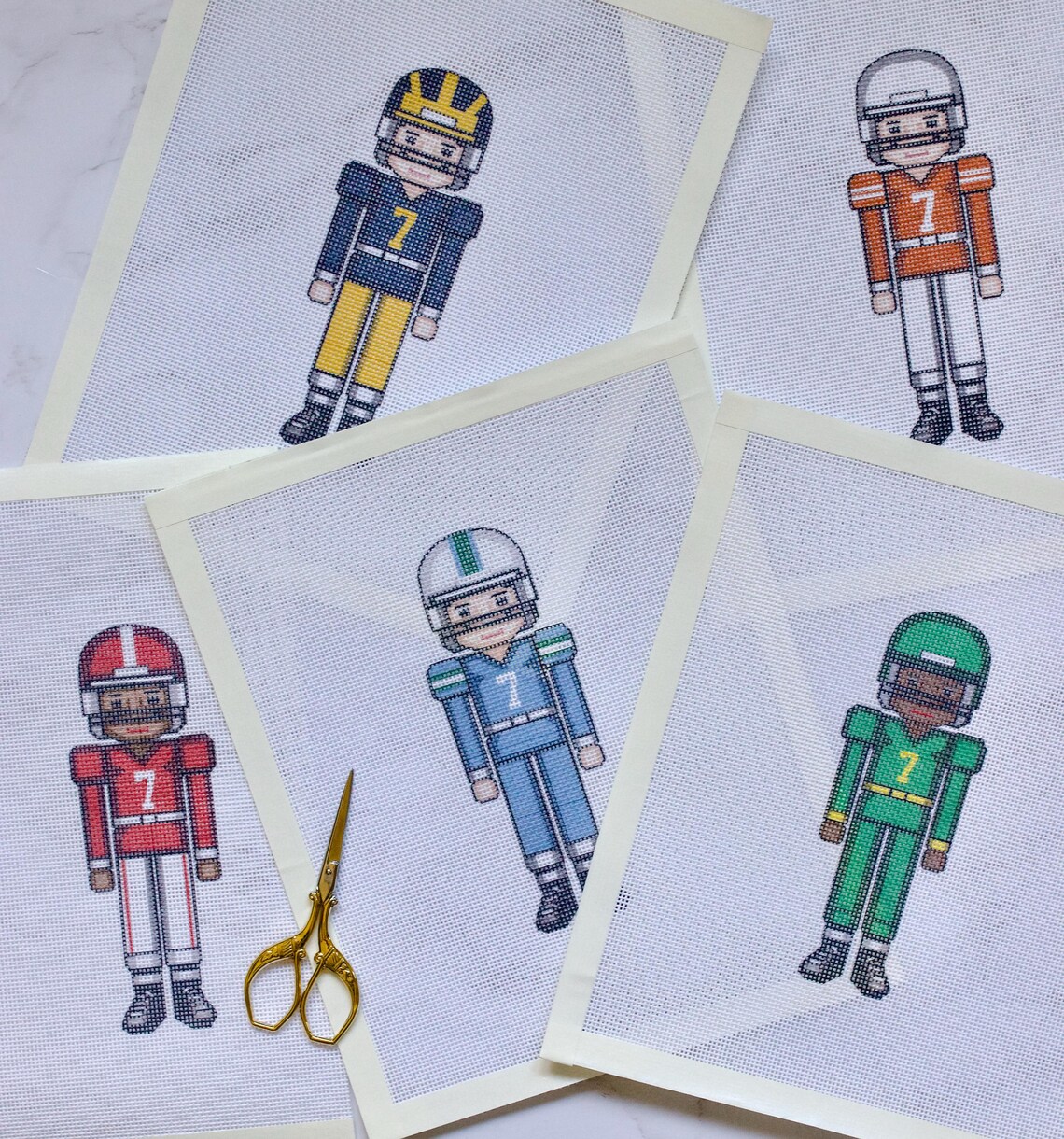 Football Nutcracker Ornament | Football Player Needlepoint Canvas - Etsy