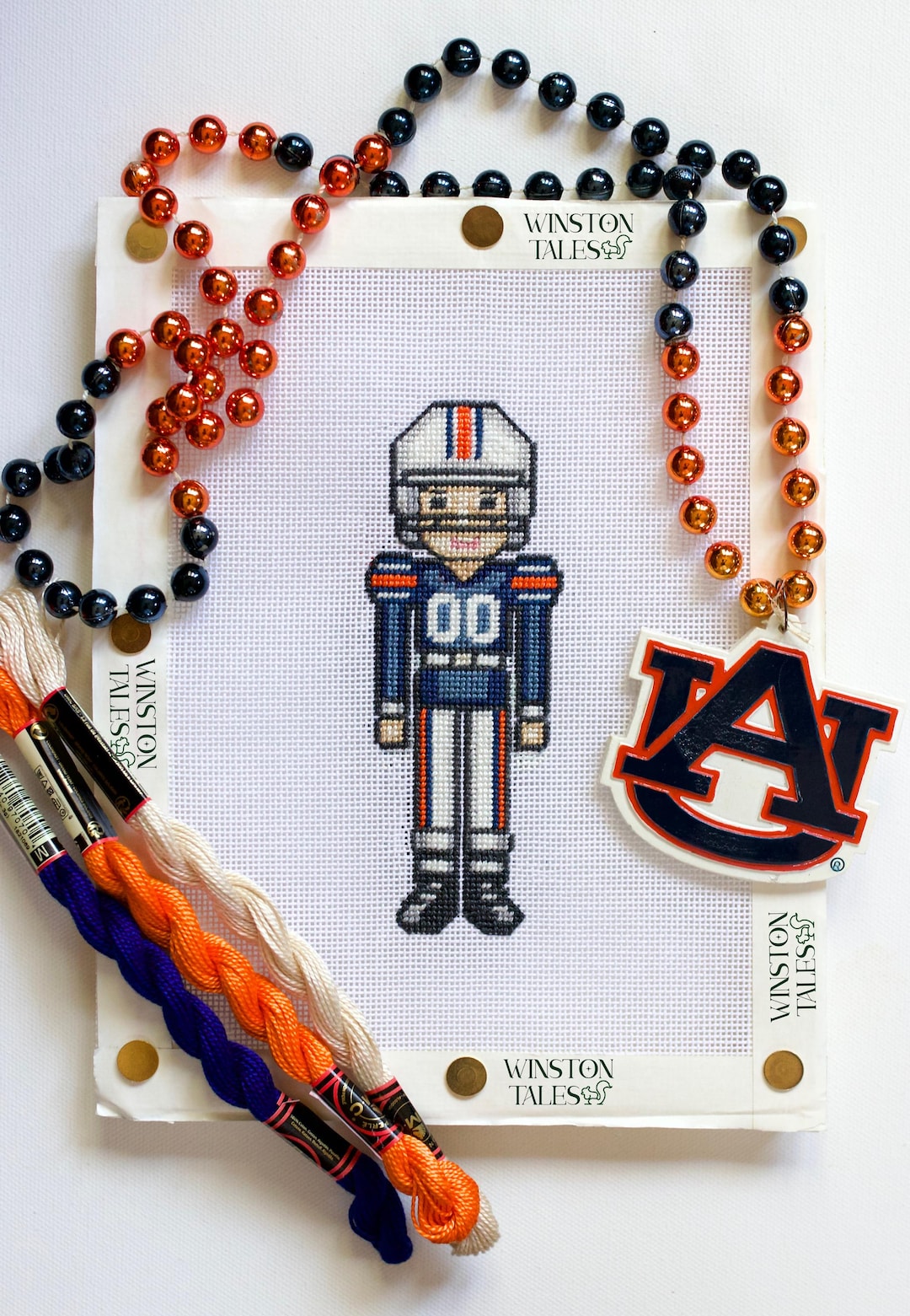 Football Nutcracker Ornament | Football Player Needlepoint Canvas - Etsy