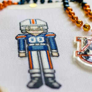 Football Nutcracker Ornament | Football Player Needlepoint Canvas - Etsy