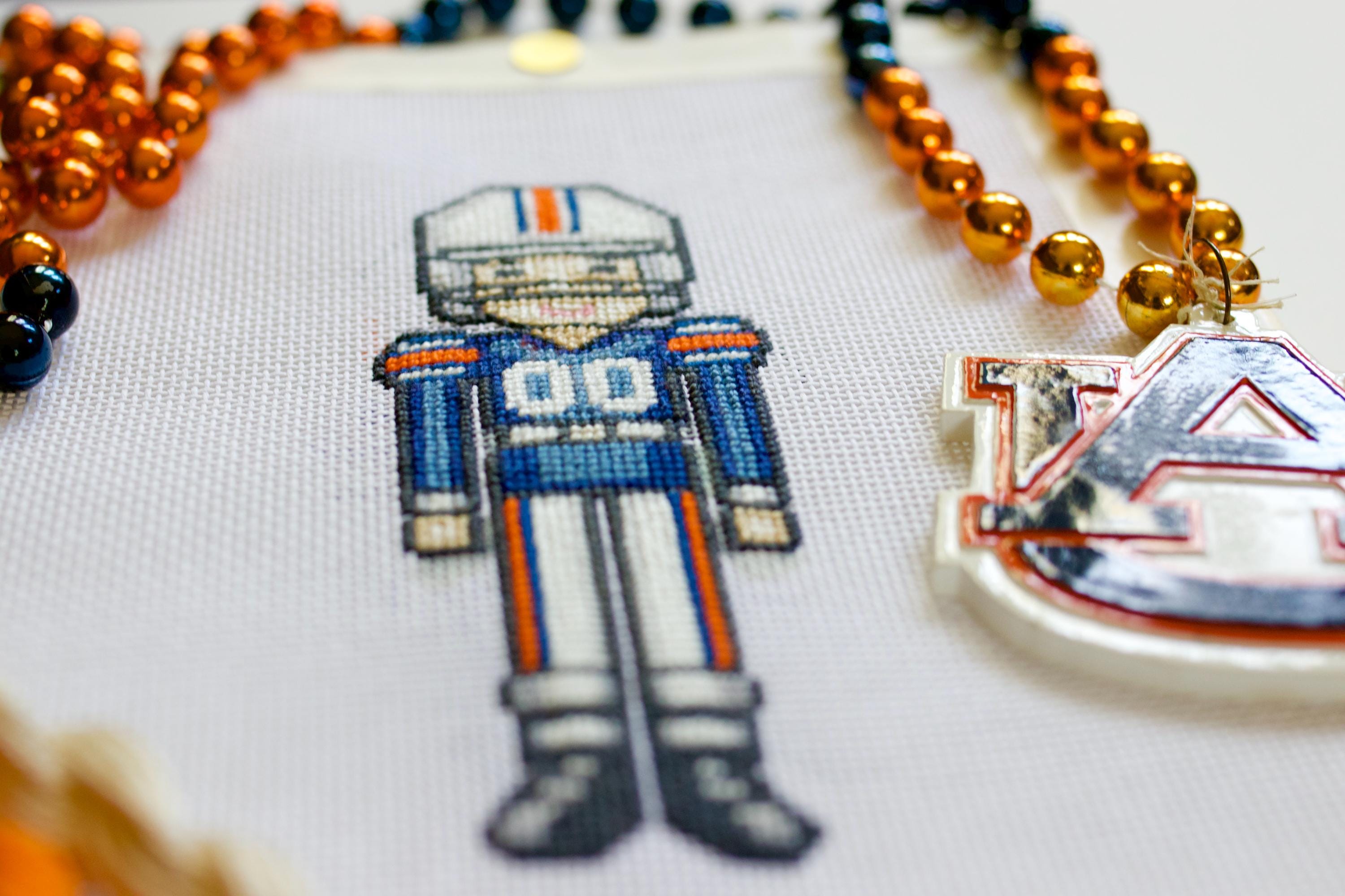 Football Nutcracker Ornament | Football Player Needlepoint Canvas - Etsy