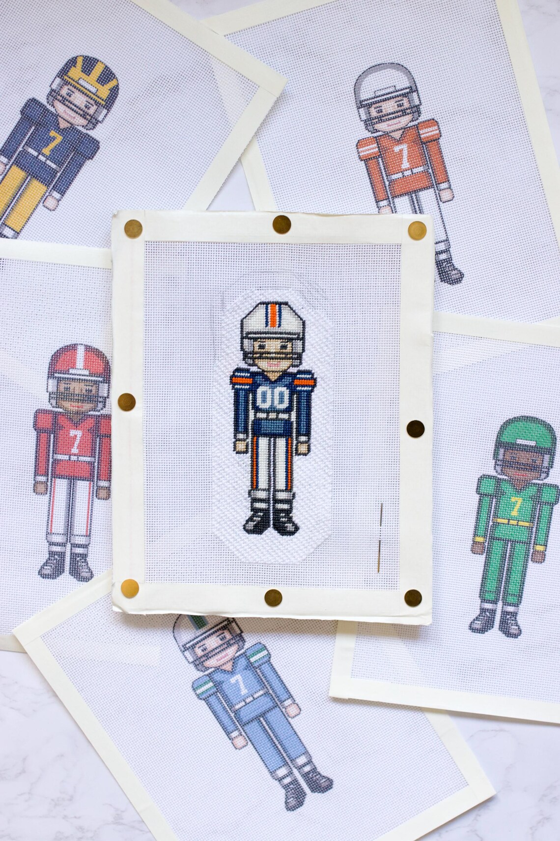 Football Nutcracker Ornament | Football Player Needlepoint Canvas - Etsy