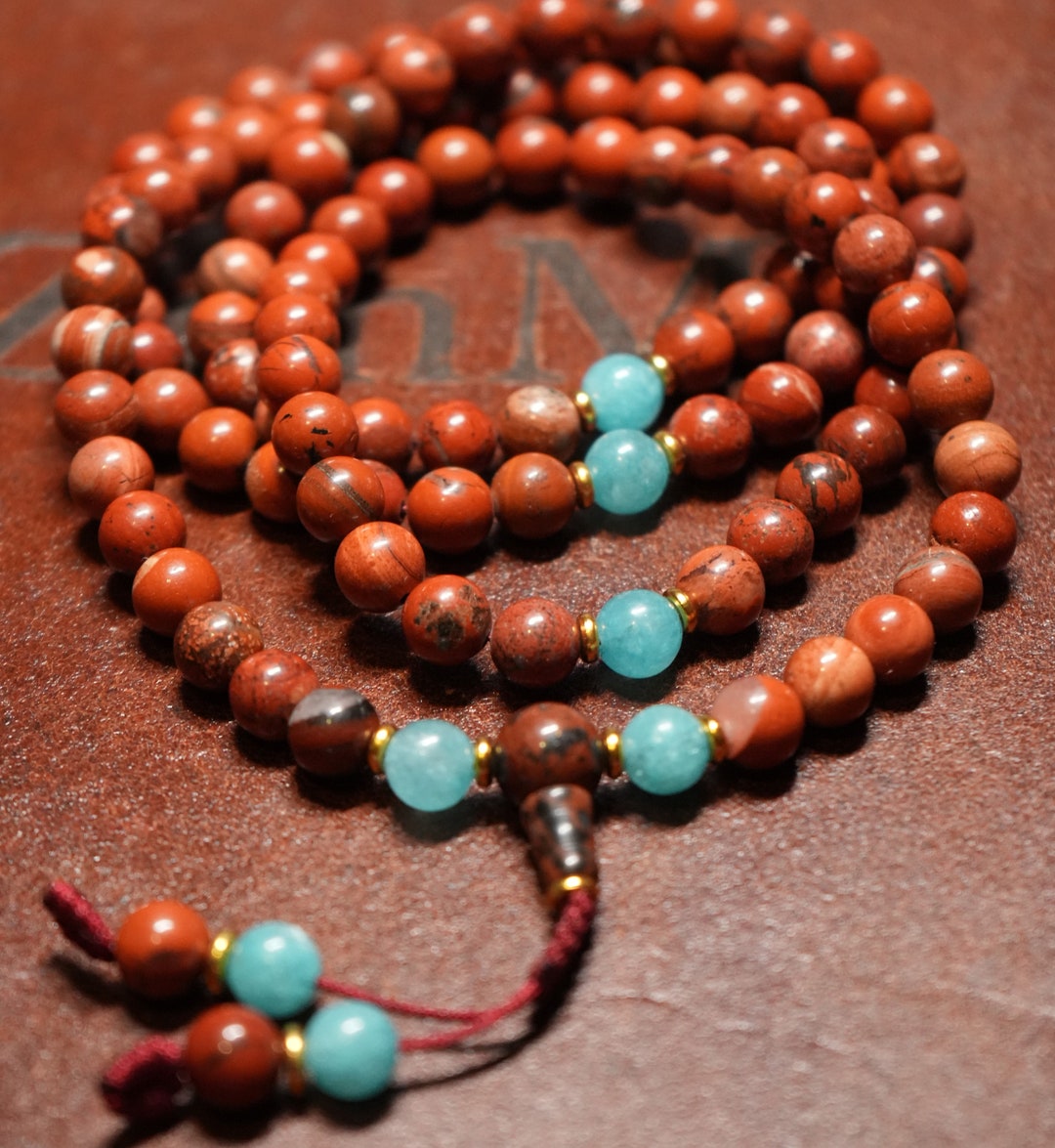 The Jesper Mala 108 Beads Full Mala With Blue Crystal Stone (blessed ...