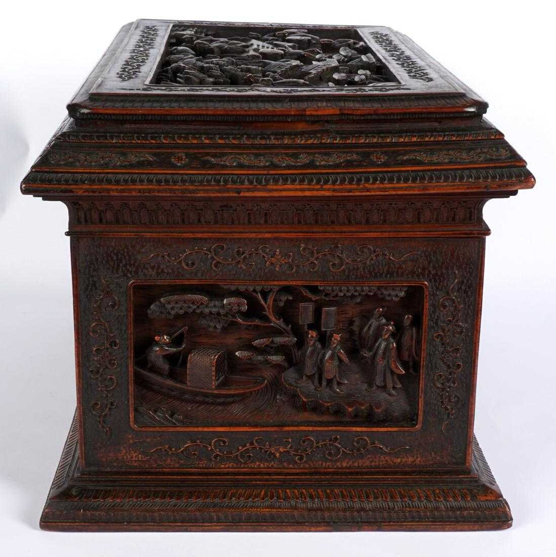Qing Chinese Antique Wood Carved Box With Fine Details - Etsy
