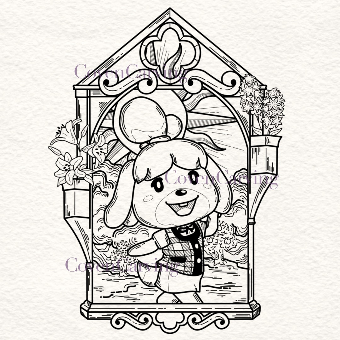 Isabelle Animal Crossing Gothic Window SVG - Etsy