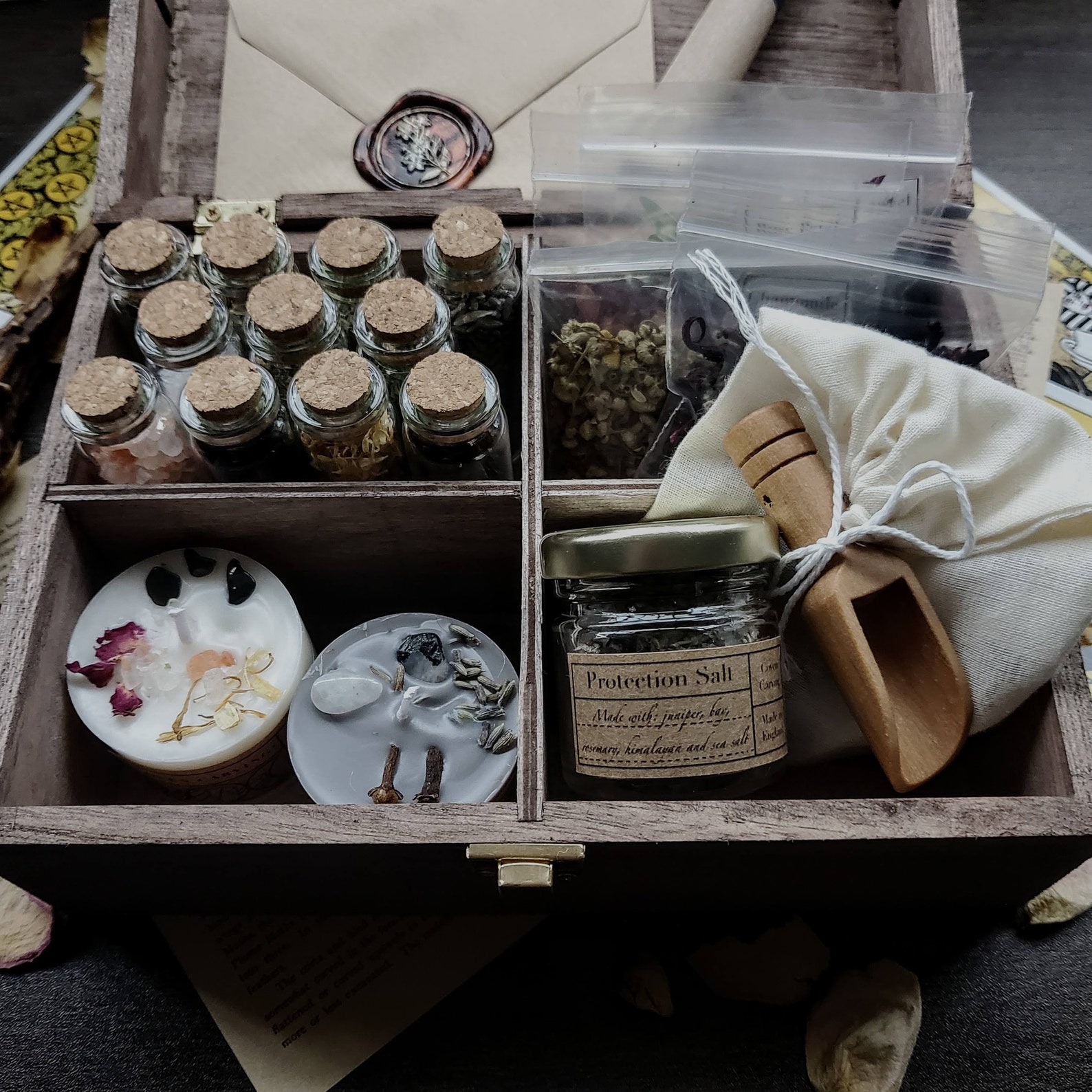 Complete Witch Altar Divination Kit with Dried Herbs Crystals | Etsy