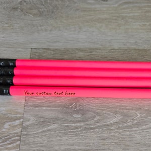 All Pink Personalized Pencils Neon Engraved Custom Pencils Lite Glow ...