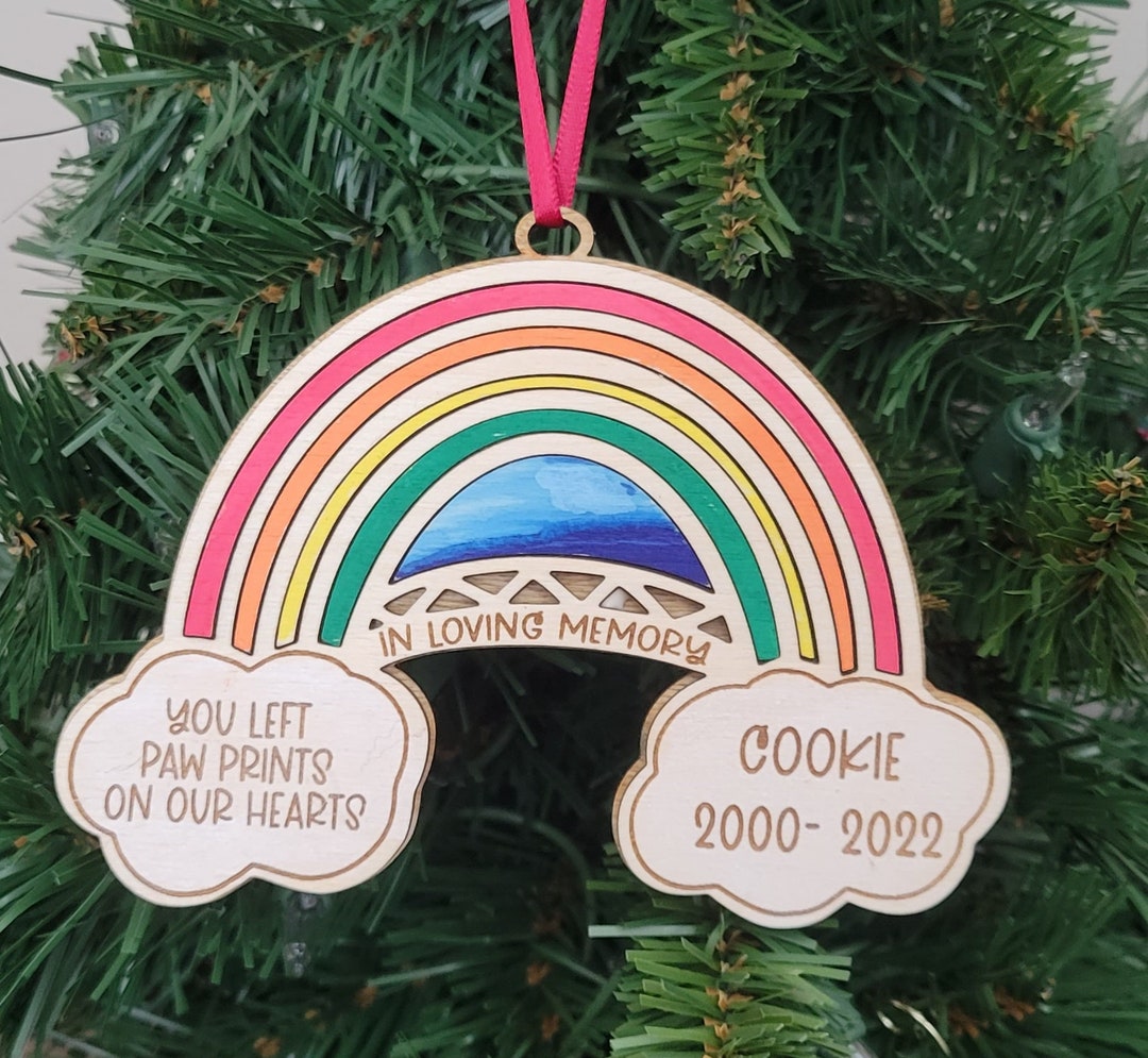 Personalized Rainbow Bridge Pet Memorial Ornament - Etsy