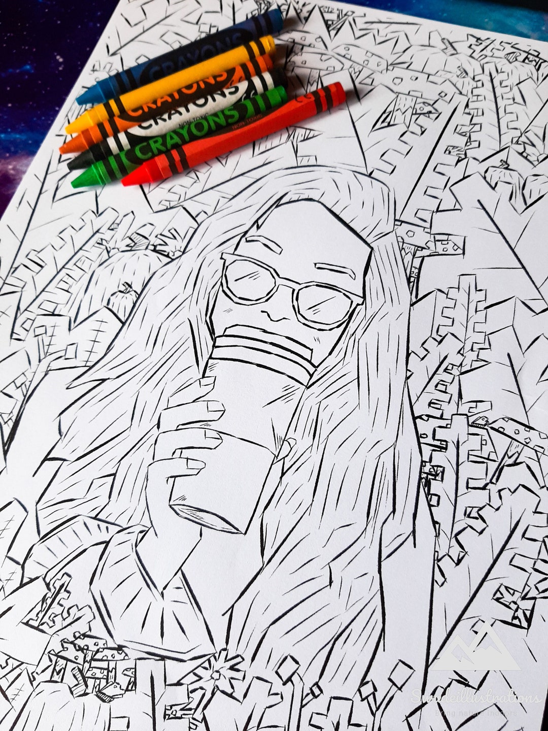 A Quiet Autumn Moment Colouring in Page digital Download, Instant ...