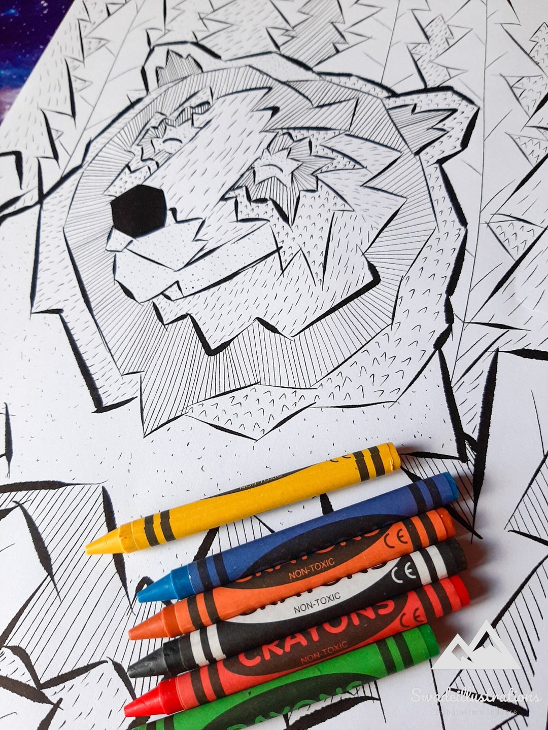 Autumn Forest Bear Colouring in Page Digital Download, Instant Download ...