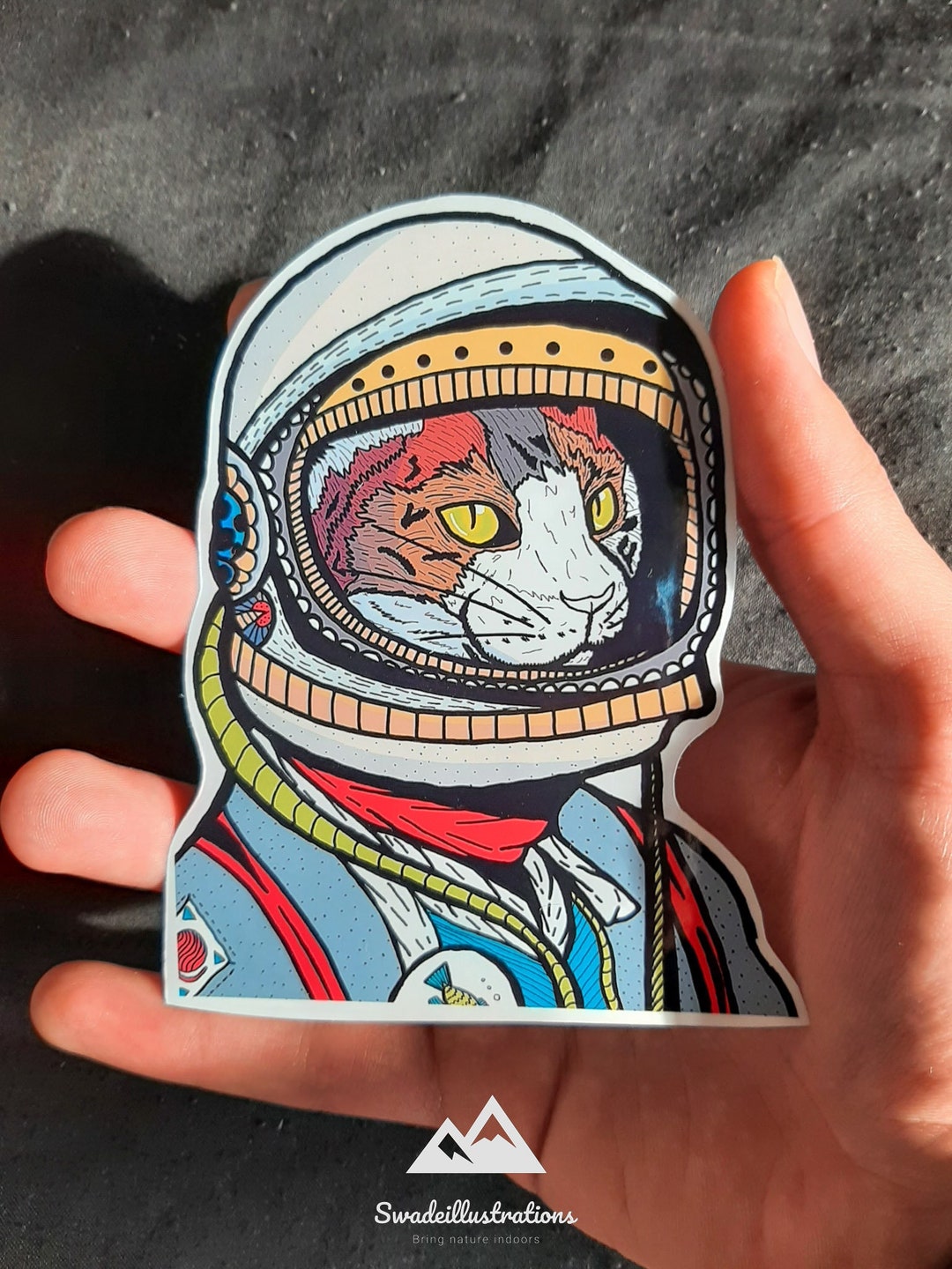 Ellie the Explorer Sticker: Glossy Cat Astronaut Sticker - Etsy UK