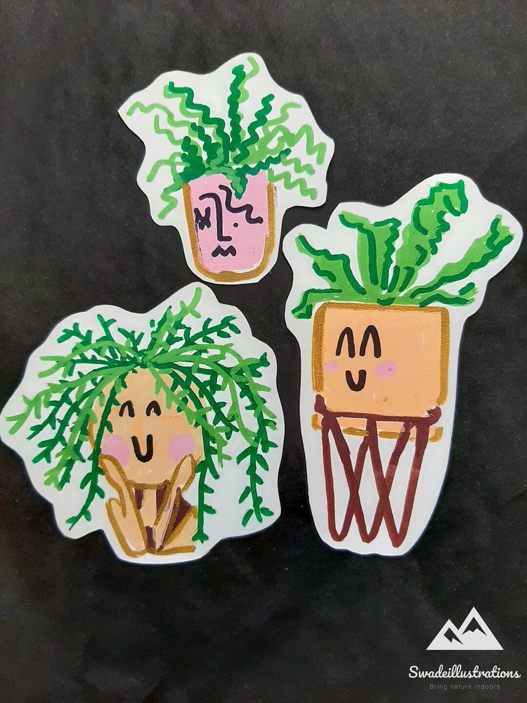 The Cute Pot Plants Sticker 1 Sticker Set, Glossy Stickers - Etsy
