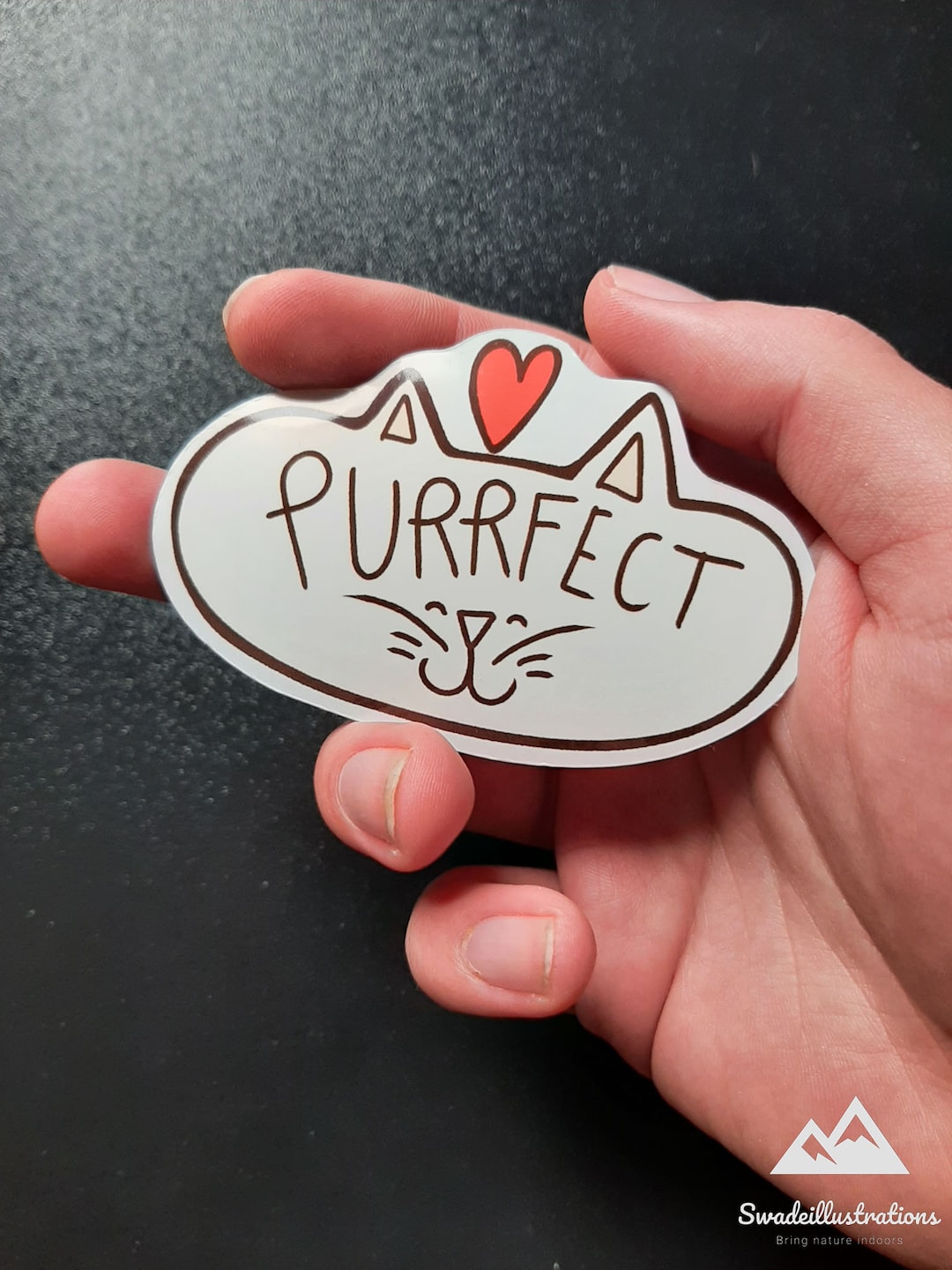 Purrfect Cat Sticker Glossy Stickers, Cat Sticker - Etsy