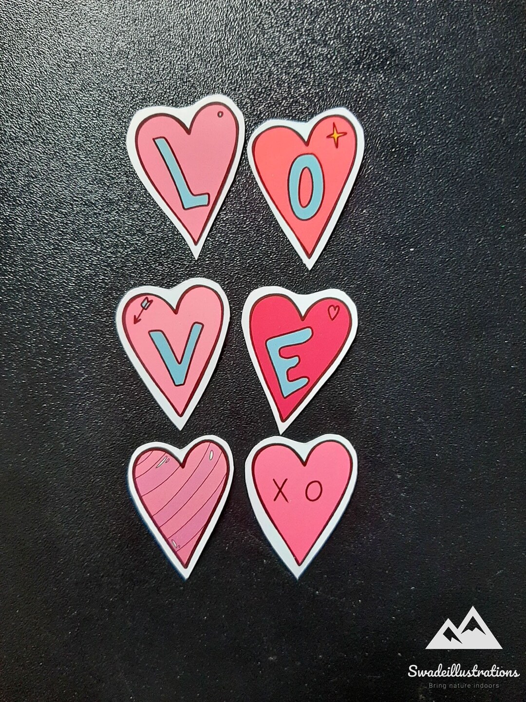 Love Heart Sticker Set Glossy Sticker - Etsy
