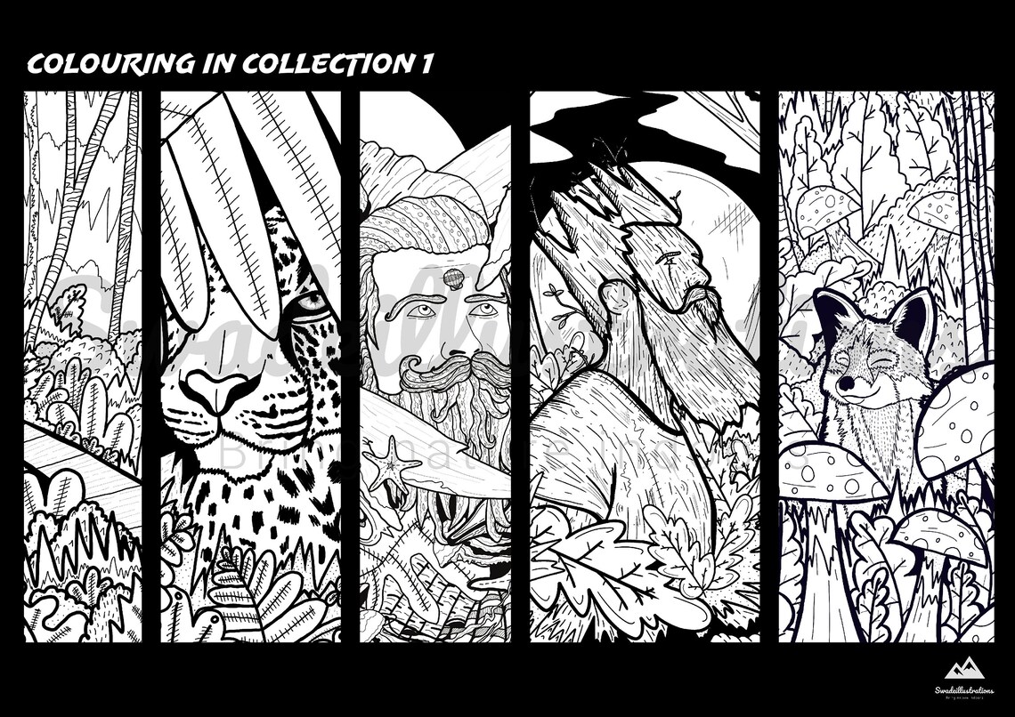 A4 Coloring Page Collection: 5 Unique Designs (digital Download) - Etsy