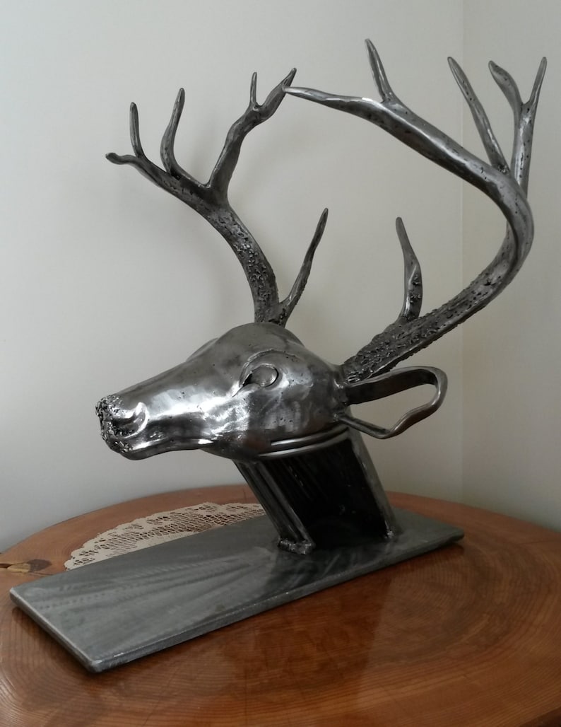 12 Point Iron Deer Bust - Etsy