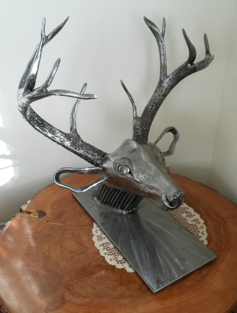 12 Point Iron Deer Bust - Etsy