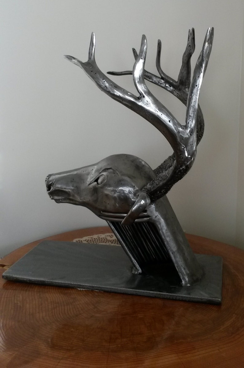 12 Point Iron Deer Bust - Etsy