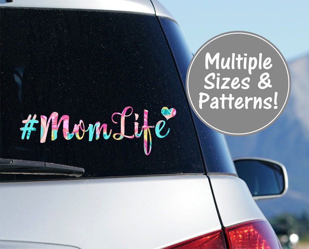 Mom Life Car Patterned Decal Vinyl Pattern Decal Momlife Etsy