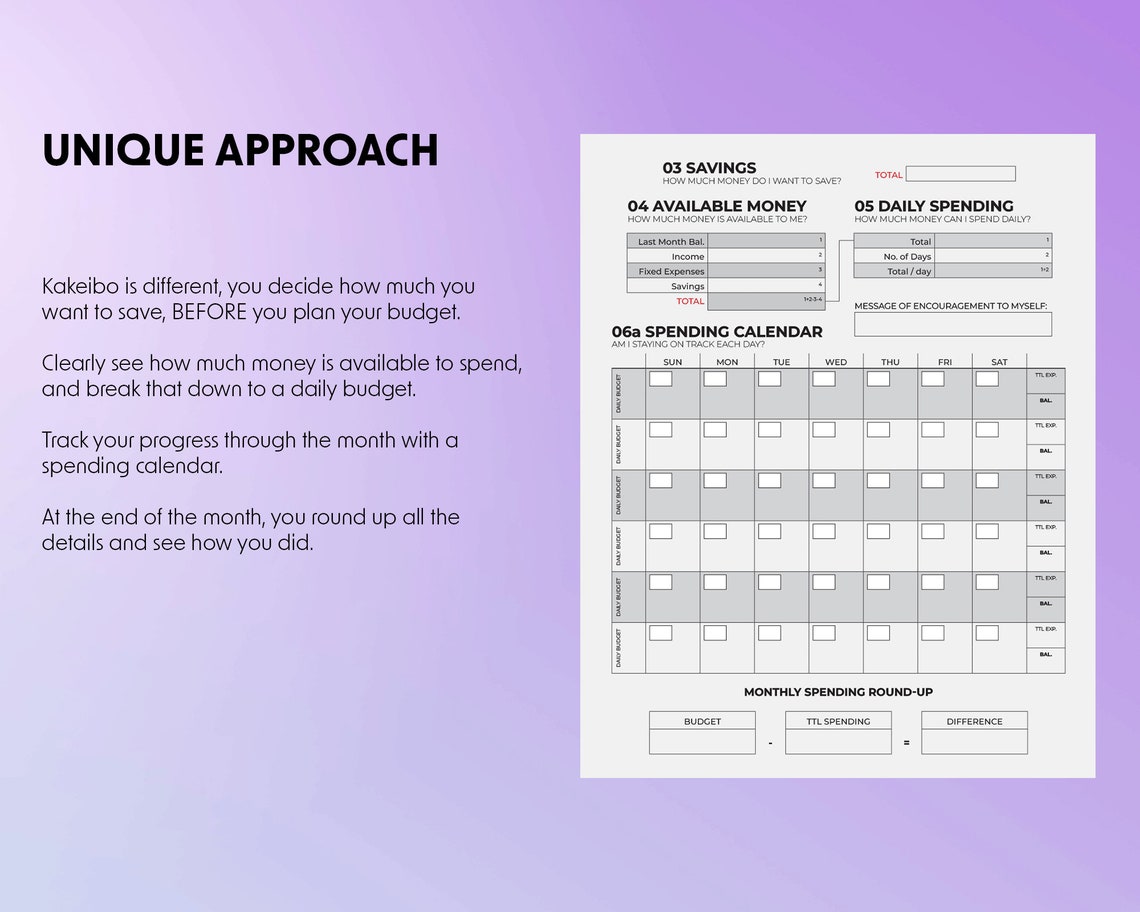 Kakeibo Expense Tracker Printable Budget System Monthly - Etsy