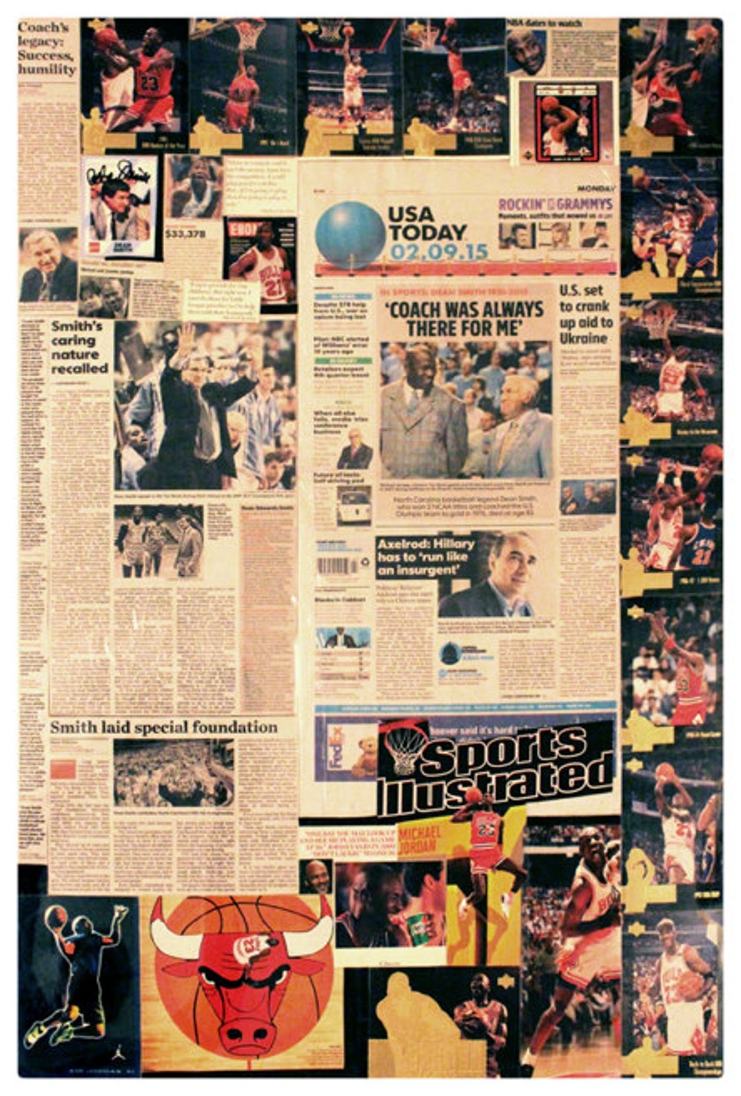 Michael Jordan ,with Autographed Dean Smith Basketball Card. - Etsy