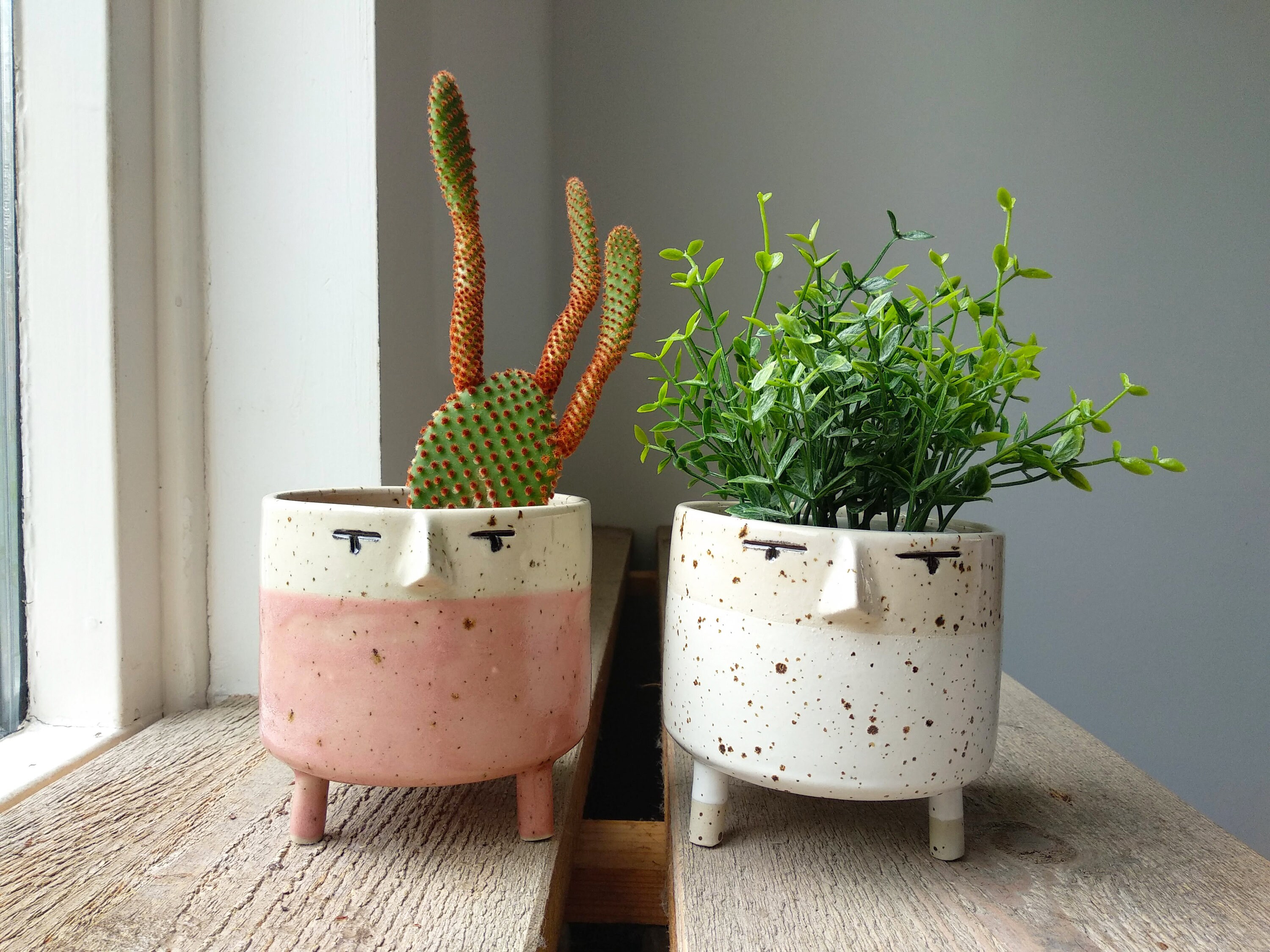 Pink Face Pot With Legs Cylinder Flower Vase/pot/planter | Etsy