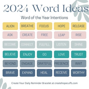 Printable Guide to Finding Your Word of the Year, 2024 Word of the Year ...
