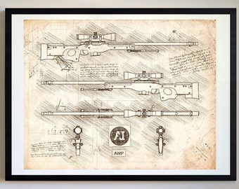 Shotgun blueprint | Etsy