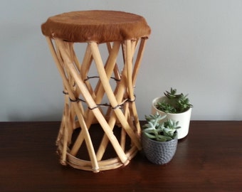 Cowhide stool | Etsy