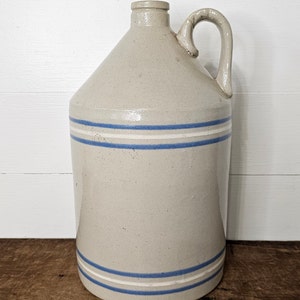 Vintage Blue Stripe Stoneware Jug - Farmhouse Cottage - Stoneware ...