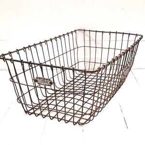 Vintage Rusty Metal School Locker Basket - Farmhouse Decor - Metal Wire ...