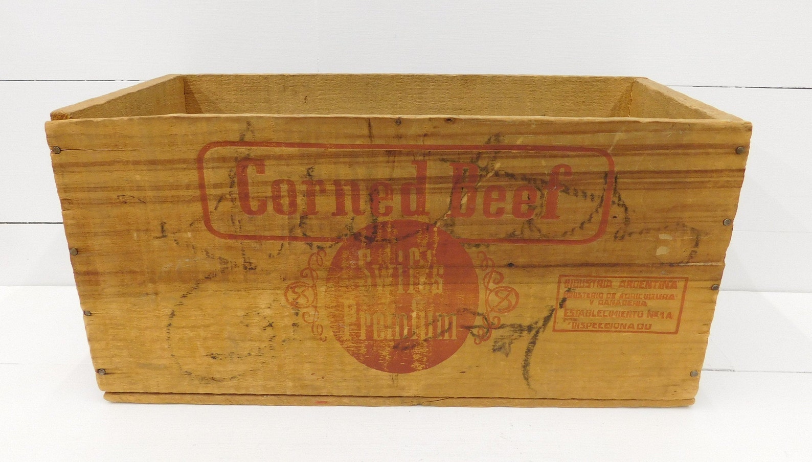 Vintage Swift's Premium Corn Beef Wood Crate Box Wood - Etsy