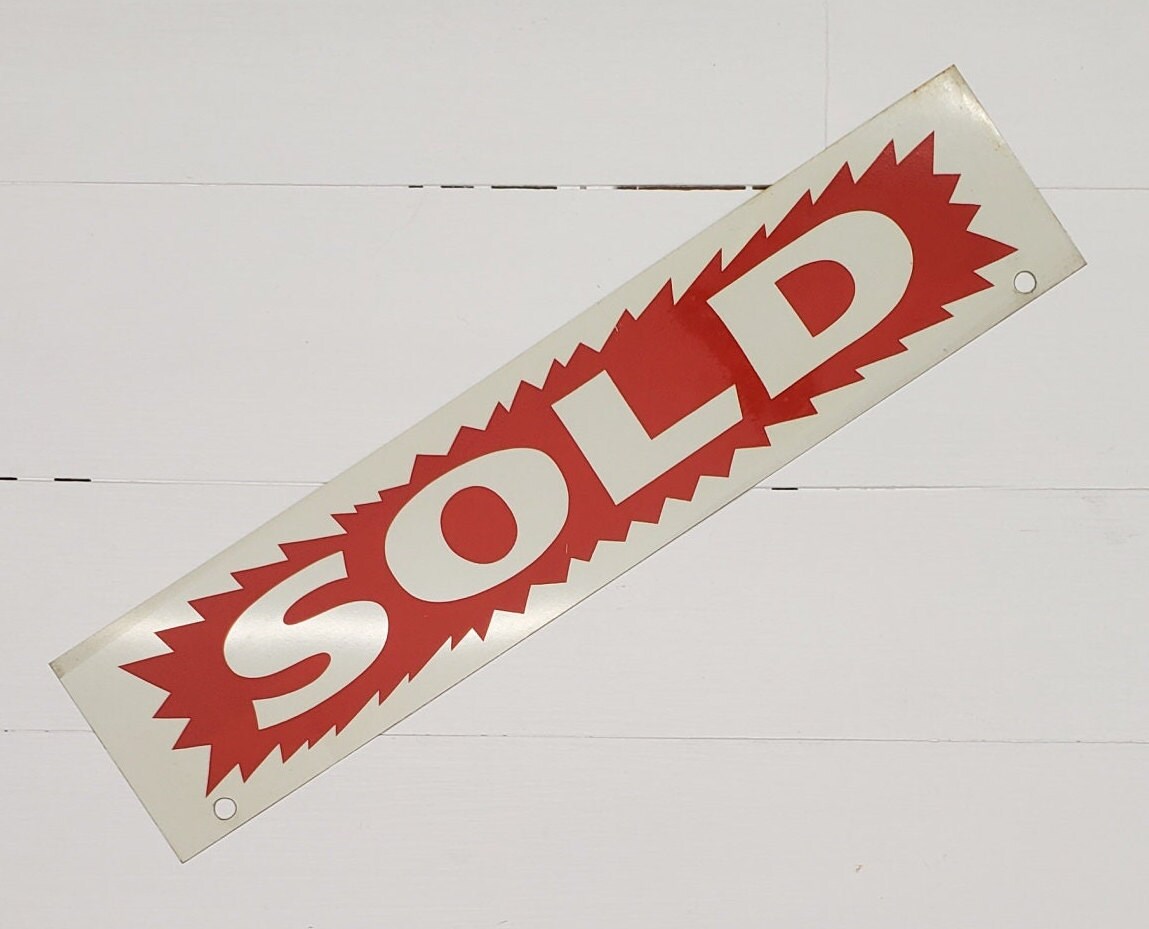 Vintage Metal Realtor SOLD Sign Red and White Sold Sign - Etsy