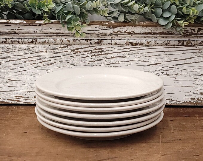 Vintage Chunky White Ironstone Plates - Farmhouse Cottage - Ironstone ...
