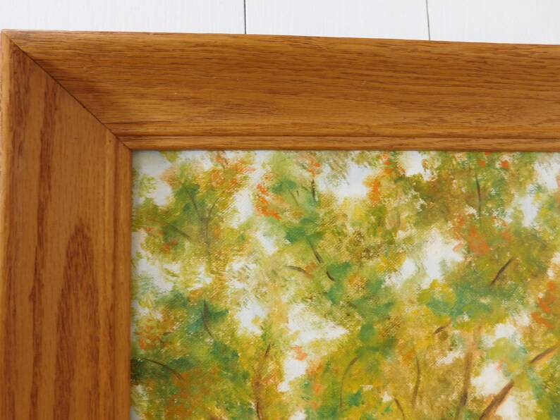 Vintage Fall Leaves Autumn Scenery Framed Painting - Farmhouse Painting ...