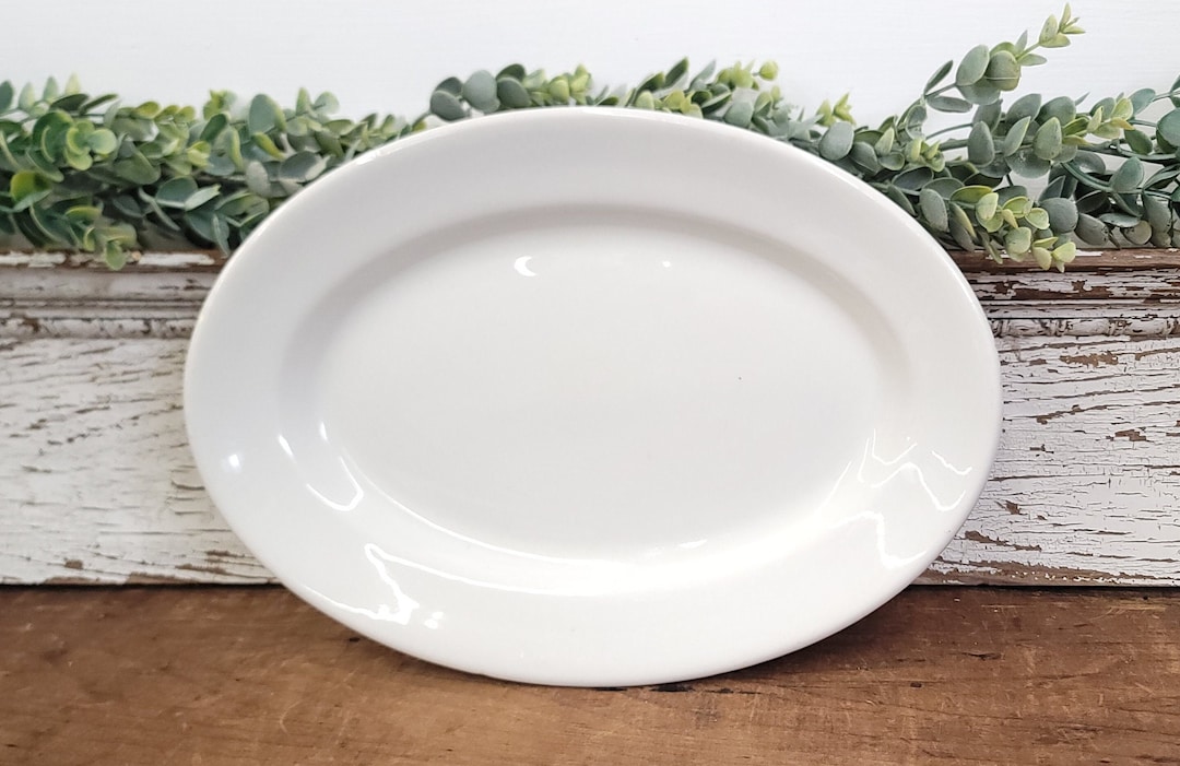 Vintage White Ironstone Serving Platter - Mayer China Ironstone ...