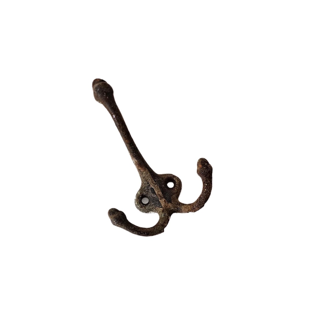 Vintage Rusty Metal Triple Coat Hook - Farmhouse Entryway - Etsy