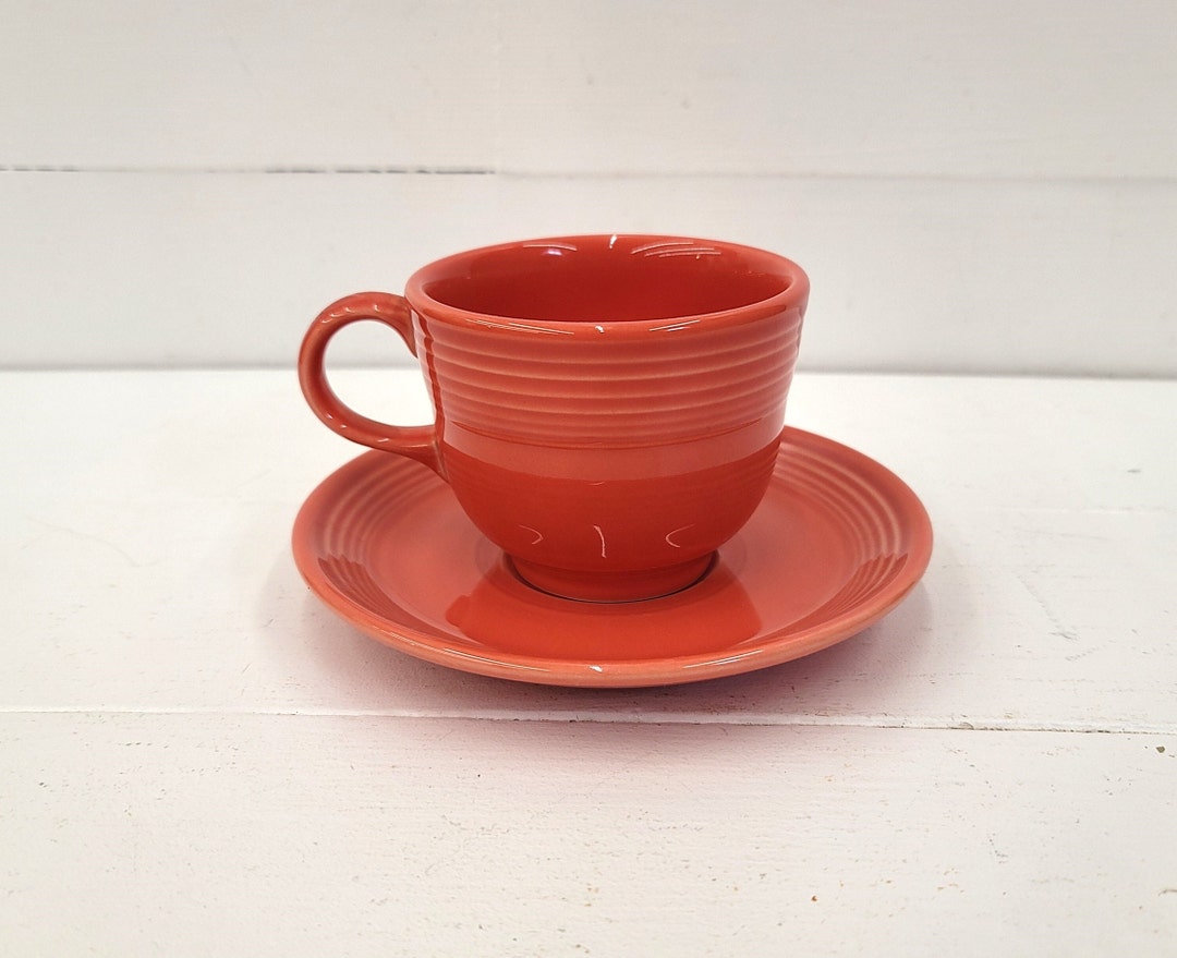 VINTAGE Fiesta Homer Laughlin Teacup and Saucer - Poppy Fiestaware ...