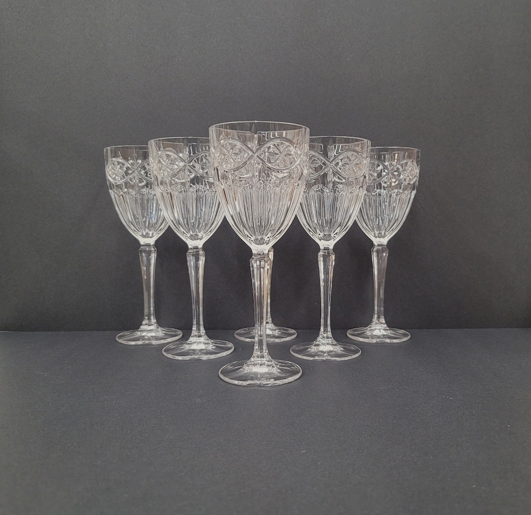 Vintage Water Goblet Grand Tapestry by GORHAM CRYSTAL Glasses Set of 6 ...