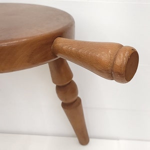 Vintage Wood Three Leg Milking Stool Farmhouse Cottage Wood Spindle ...