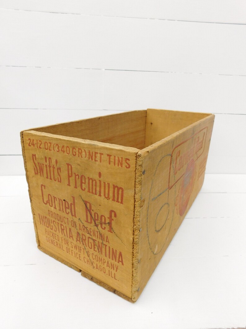 Vintage Swift's Premium Corn Beef Wood Crate Box Wood - Etsy