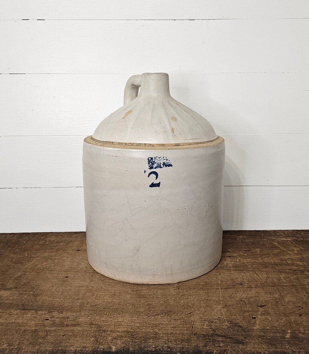 Vintage Ruckel's 2 Gallon Stoneware Shoulder Jug - Farmhouse Cottage ...