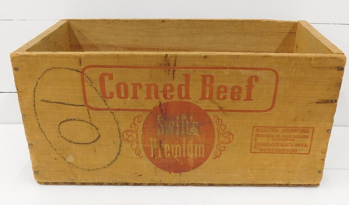 Vintage Swift's Premium Corn Beef Wood Crate Box Wood - Etsy