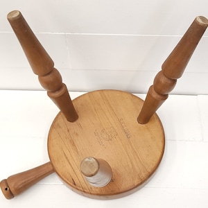 Vintage Wood Three Leg Milking Stool Farmhouse Cottage Wood Spindle ...