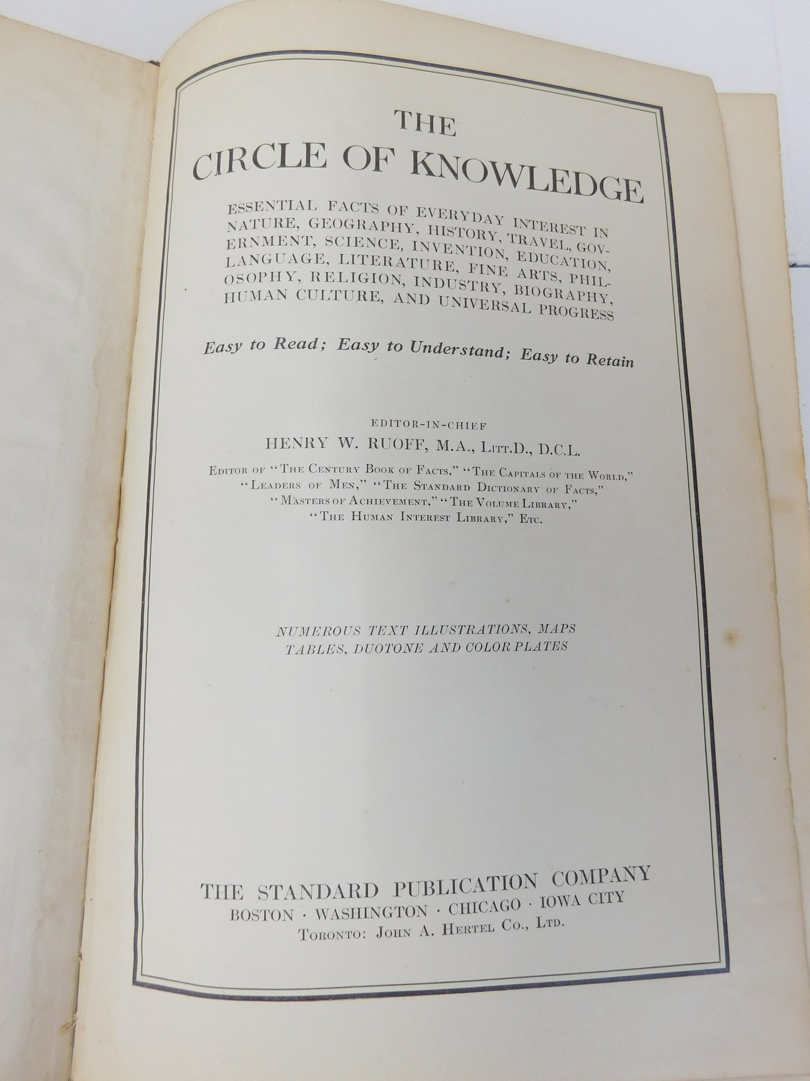 Vintage the Circle of Knowledge Henry W Ruoff Book Farmhouse - Etsy