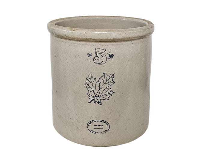 Vintage Western Stoneware 5 Gallon Crock Maple Leaf - Etsy